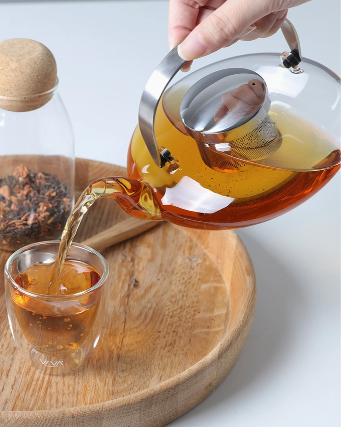 VIVA Low Profile Teapot - Clear Glass Teapot for Loose Leaf Tea | The ...