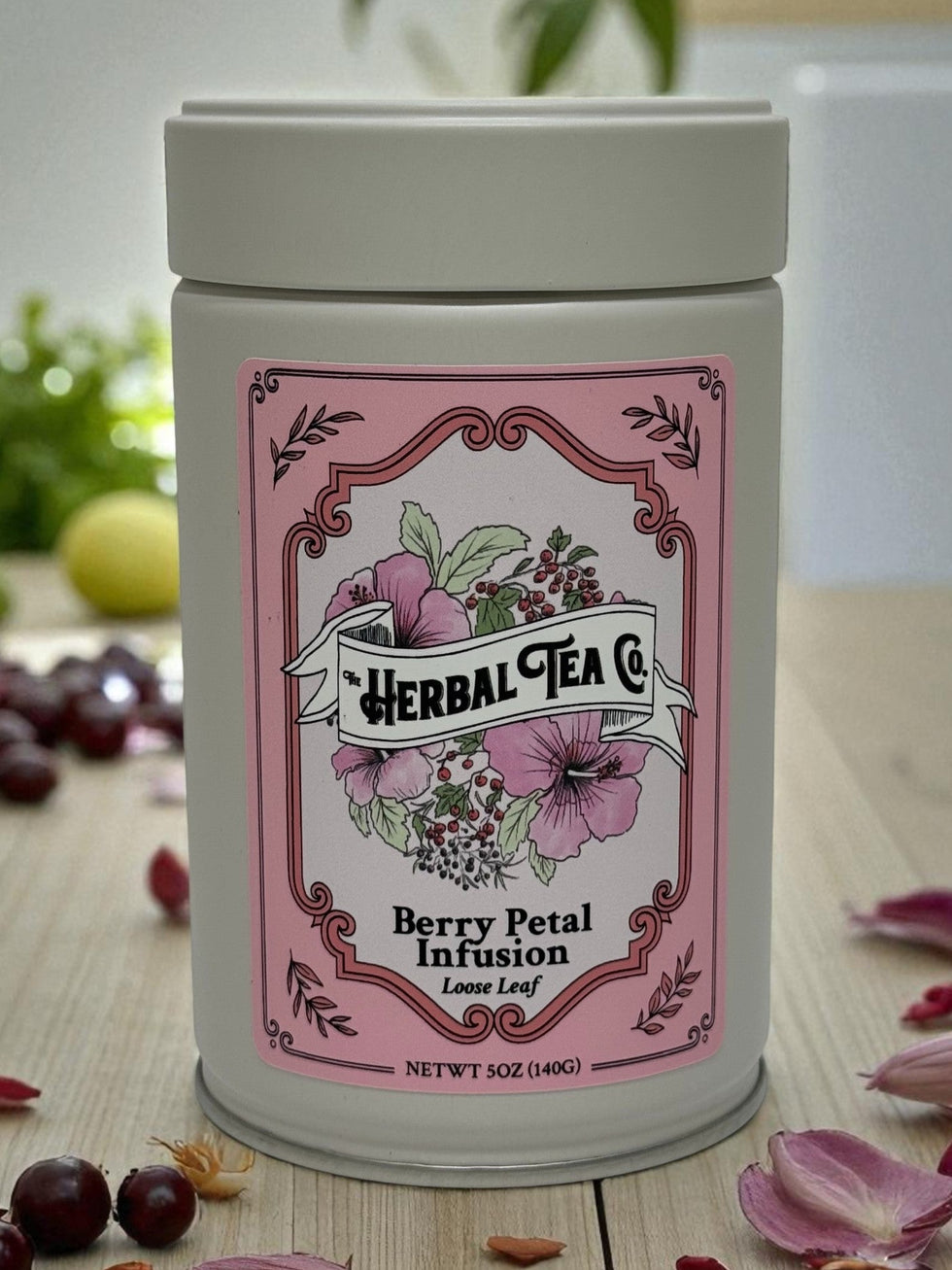 Berry Petal Infusion Herbal Tea - Caffeine-Free Hibiscus Berry Blend ...